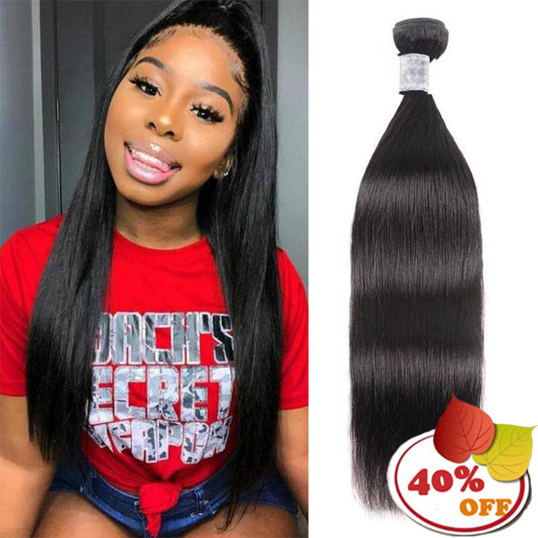 1 Bundle 8A Straight 100% Human Hair Bundles Natural Color ...